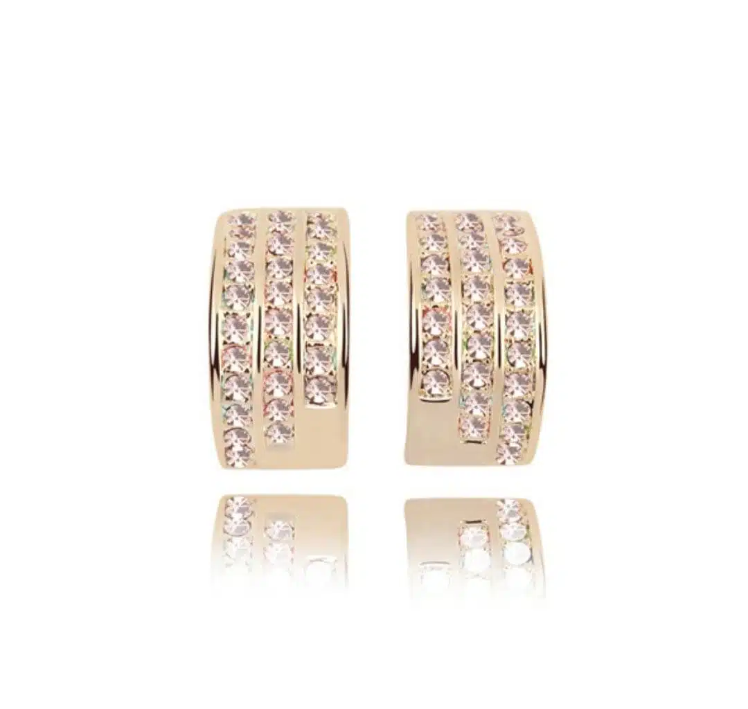 Folwin - Félkör karika átlátszó kristályos karika fülbevaló ...